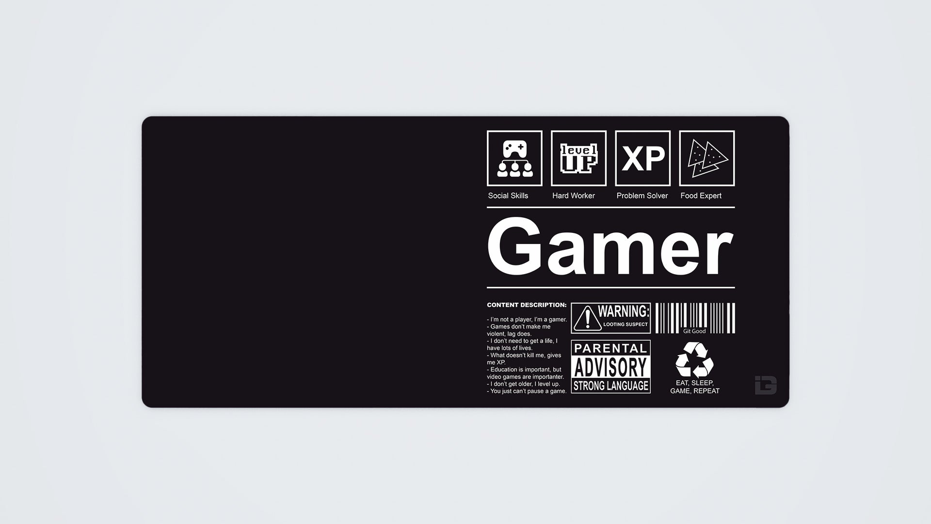 Gamer Label | Custom Gaming Deskpad by ID Gaming – iD Gaming