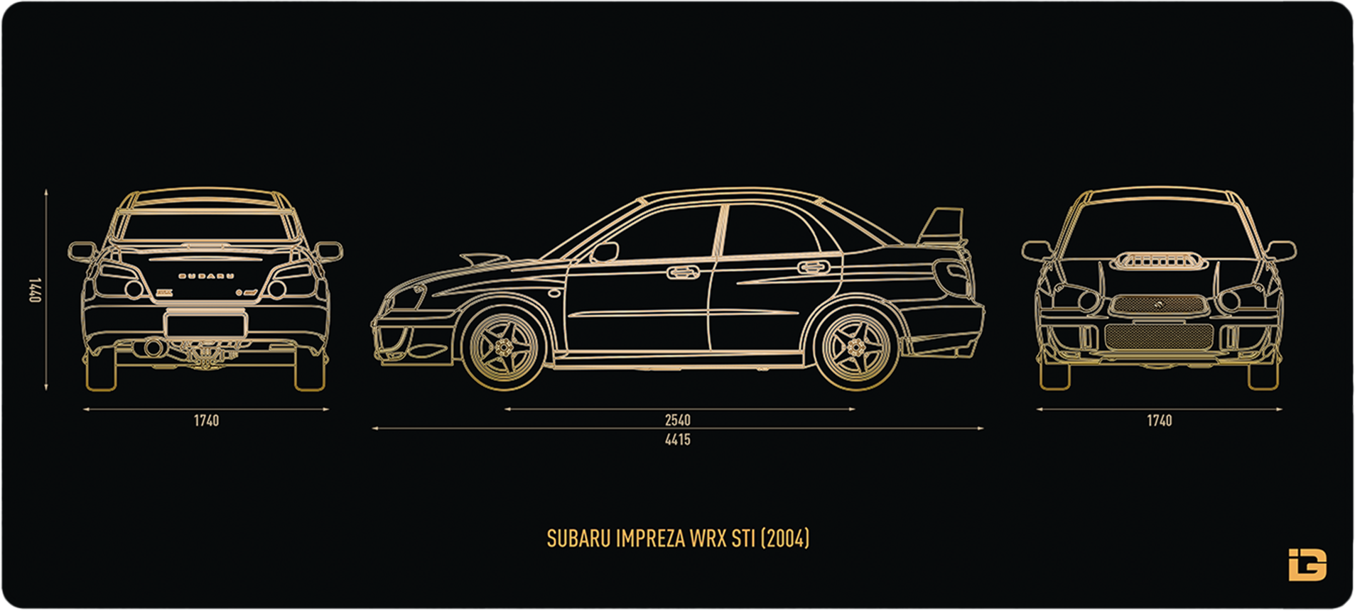 Impreza Blueprint | Custom Gaming Deskpad by ID Gaming – iD Gaming