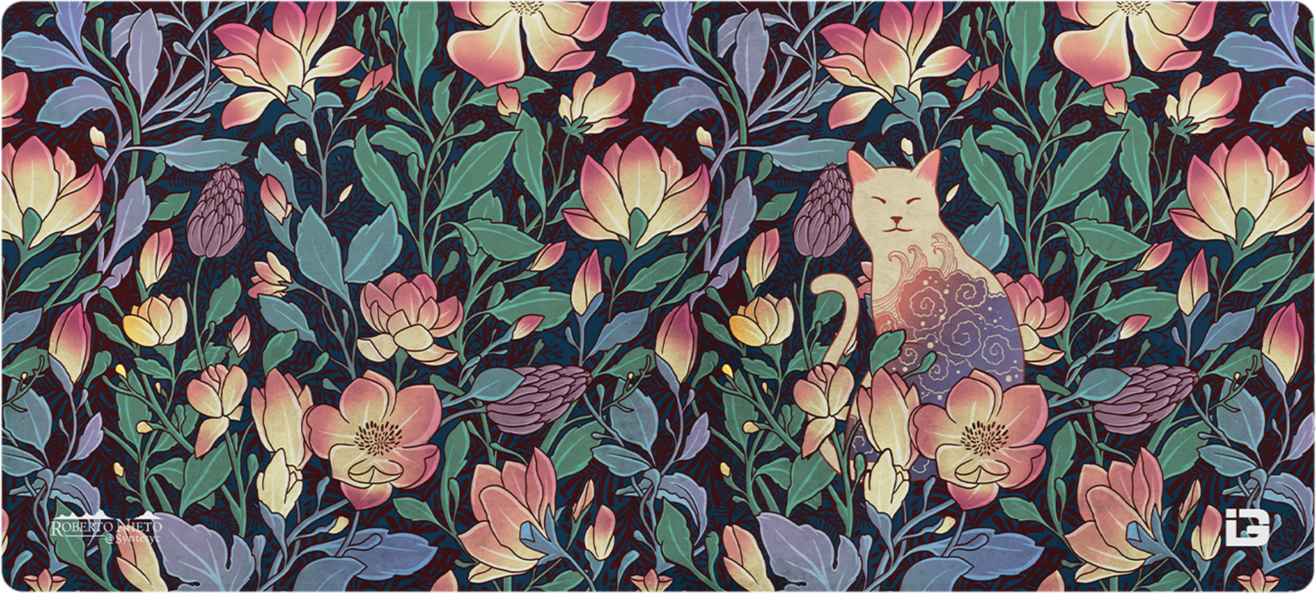 Cat And Magnolia | Custom Gaming Deskpad från iD Gaming