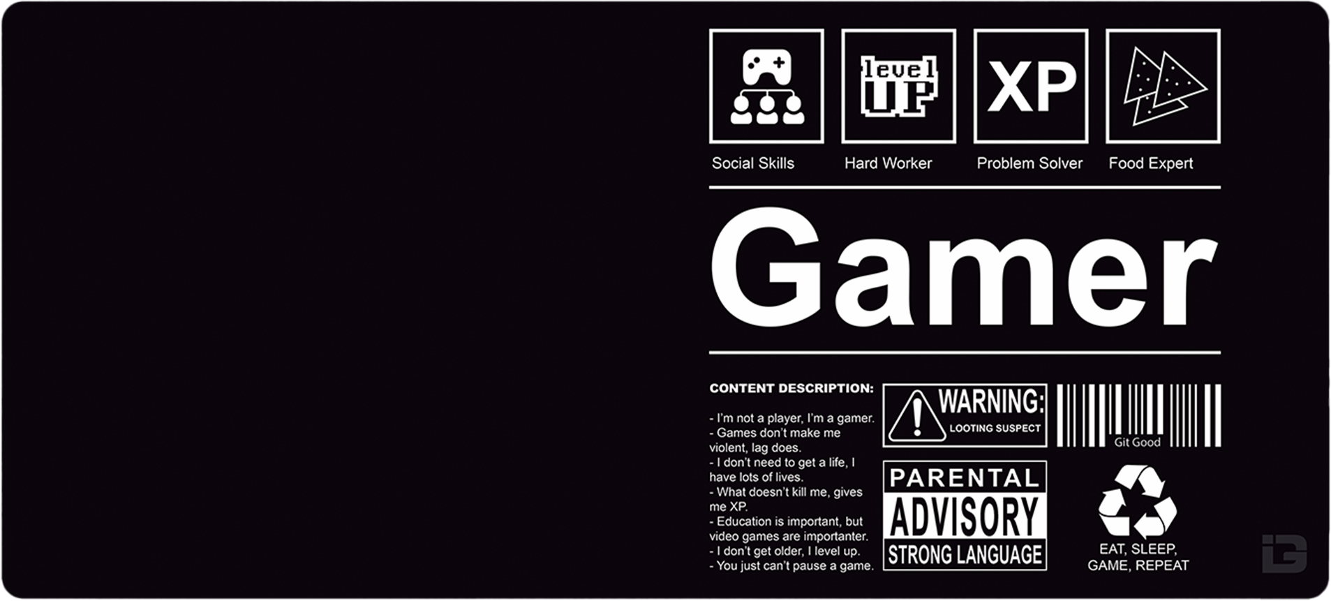 Gamer Label | Custom Gaming Deskpad by ID Gaming – iD Gaming