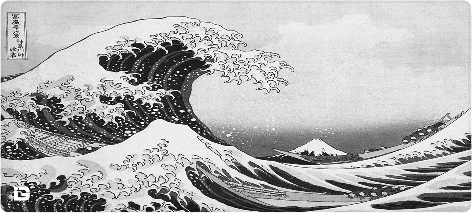 Hokusai Wave mono | Custom Gaming Deskpad by ID Gaming – iD Gaming