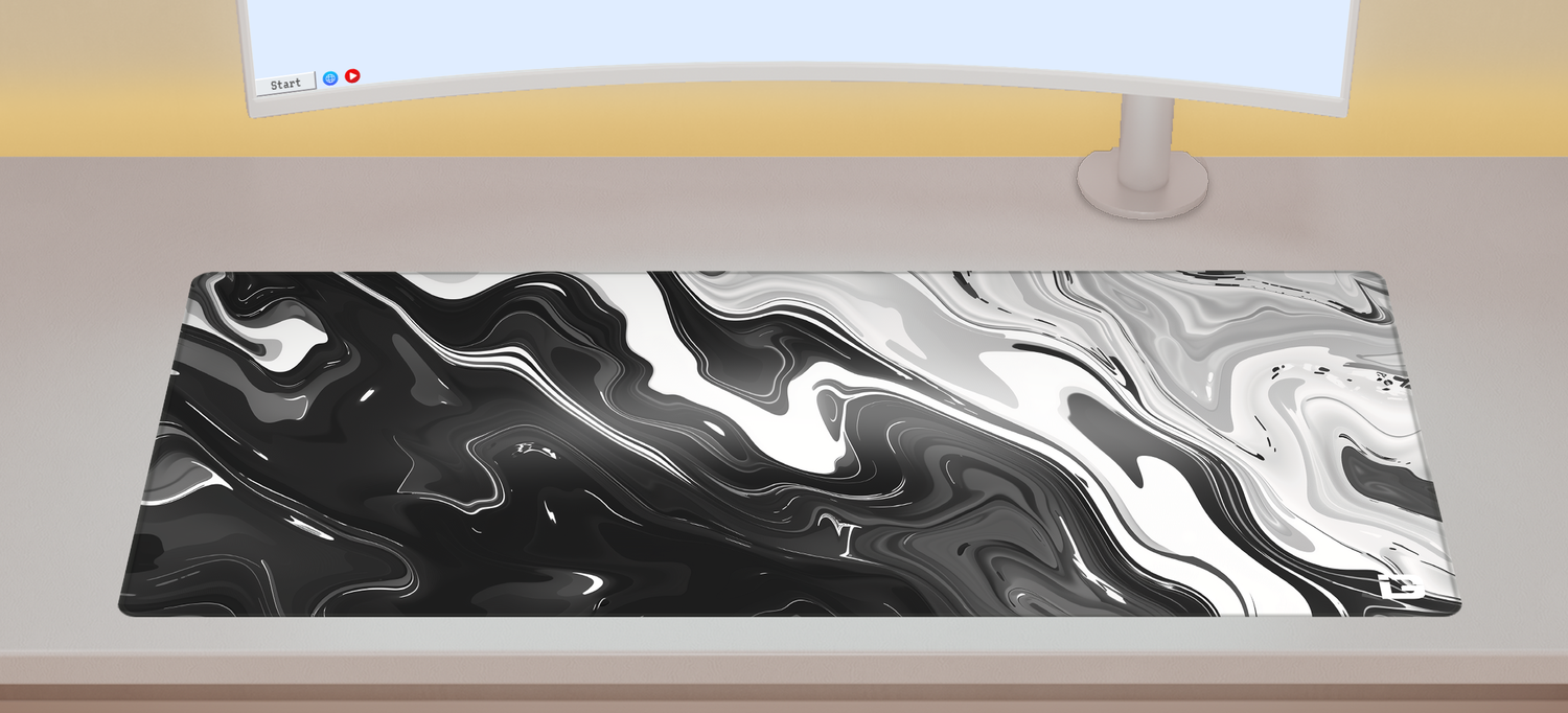 Liquid Grey | Custom Gaming Deskpad by iD Gaming