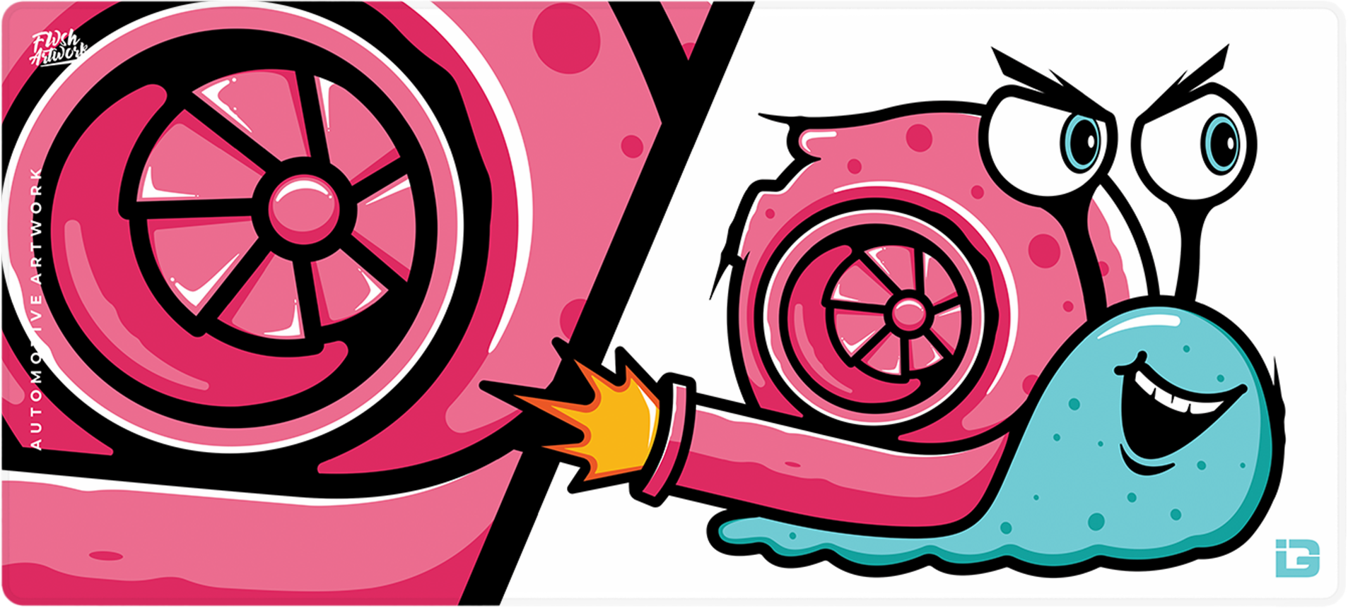 Turbo Slug - White | Custom Gaming Deskpad by ID Gaming – iD Gaming